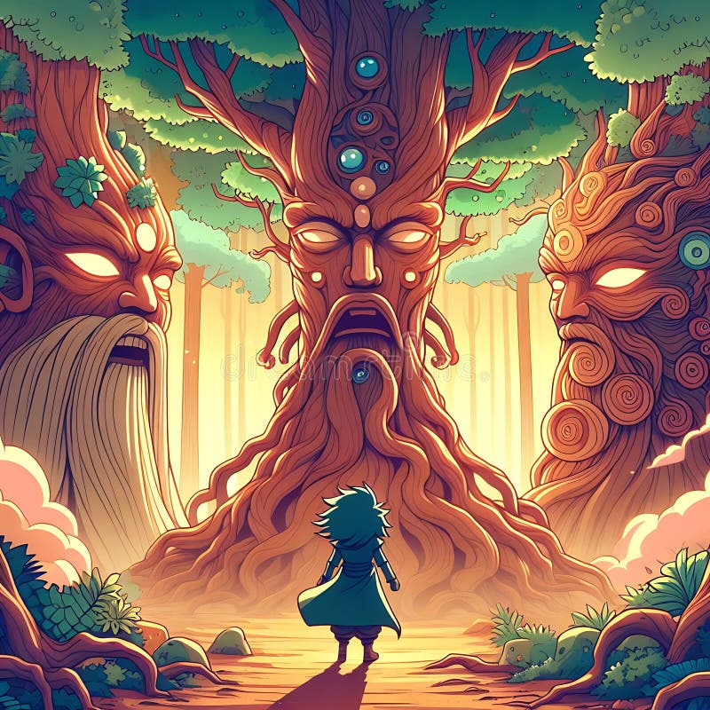 Wise Mystical Tree in a Rainforest. AI Generared Stock Image - Image of ...