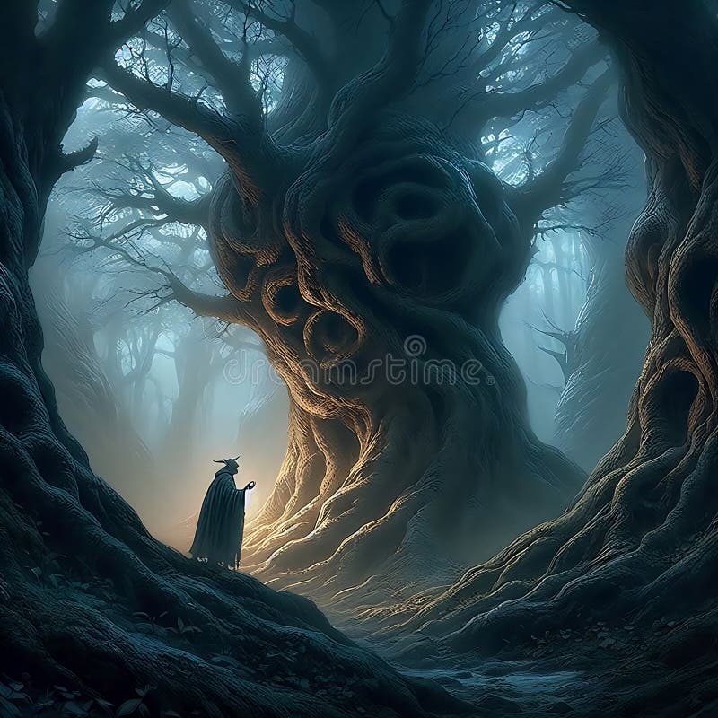 Wise Mystical Tree in a Rainforest. AI Generared Stock Photo - Image of ...