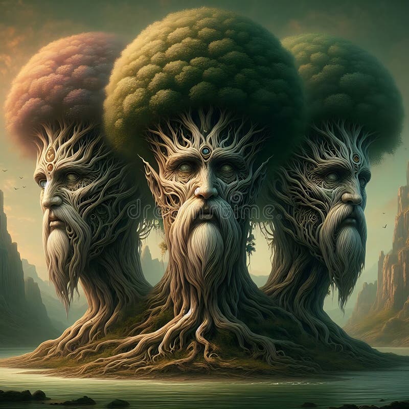Wise Mystical Tree in a Rainforest. AI Generared Stock Image - Image of ...