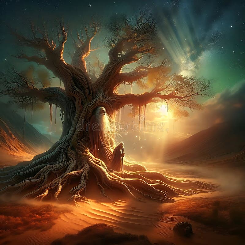 Wise Mystical Tree in a Rainforest. AI Generared Stock Image - Image of ...