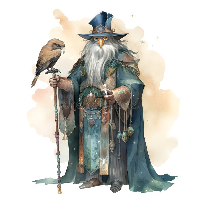 Wise Mystical Wizard Eagle, Ai Generative Illustration Stock ...