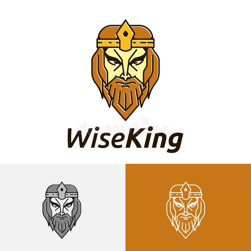 Wise Old Elders Golden Beard King Head Logo Stock Vector - Illustration of hair, mighty: 220305520