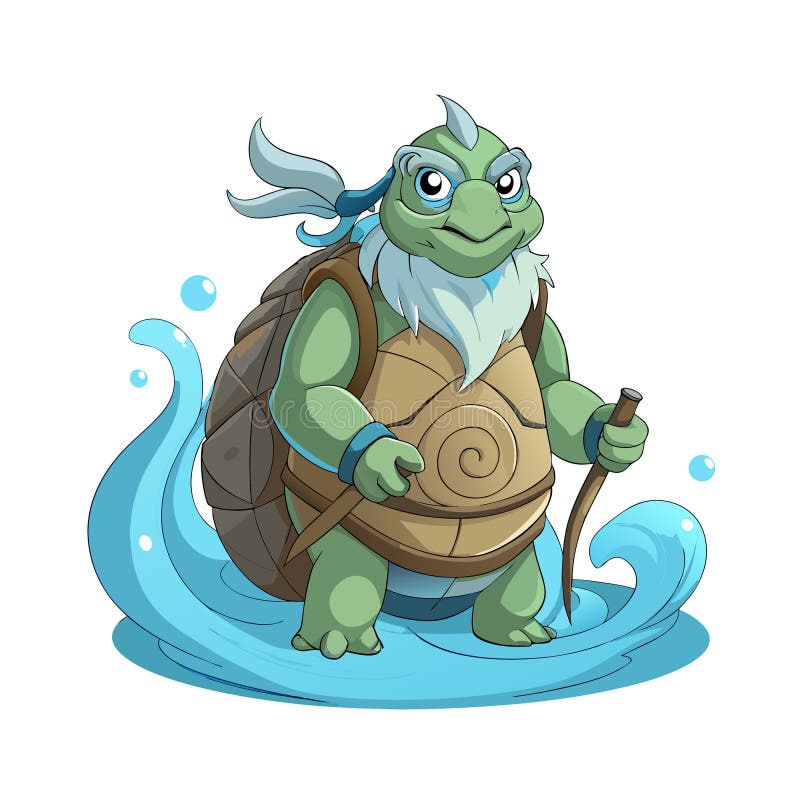 Old Wise Turtle Cartoon