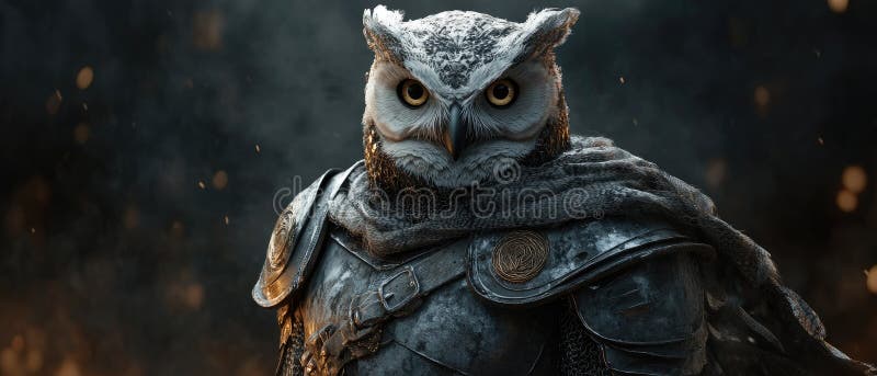 "WISE OWL in SHINING ARMOR" Stock Illustration - Illustration of knight ...