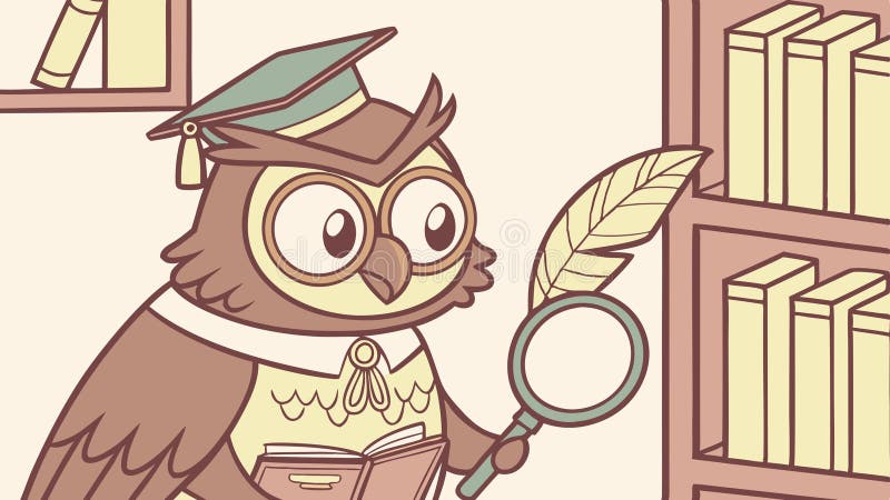 Wise Owl Librarian, Knowledge and Learning, Vector Design Generative AI ...
