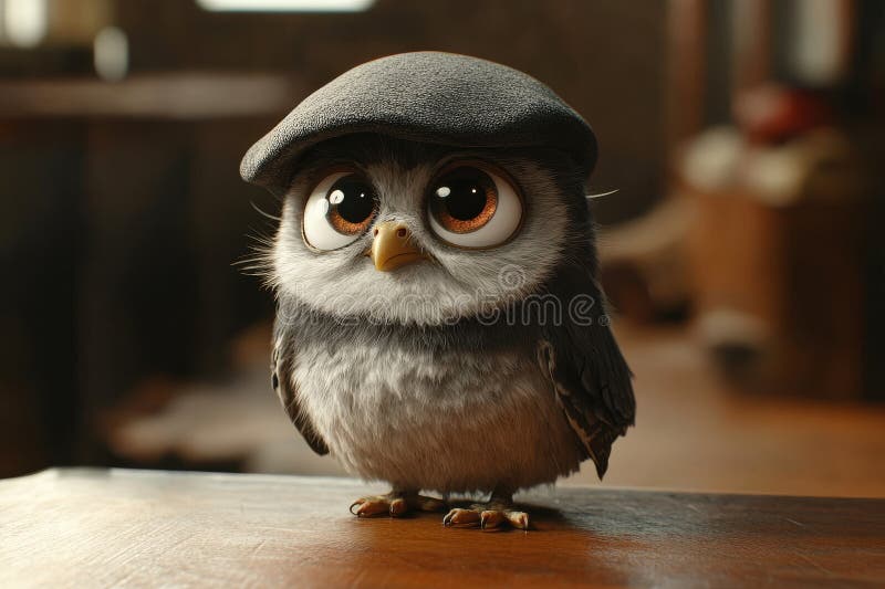 Wise Owl Wearing School Cap. Learning and Education Concept Stock Photo ...