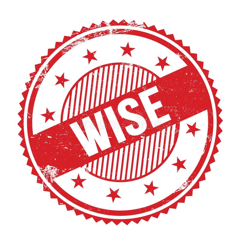 WISE Text Written on Red Grungy Round Stamp Stock Illustration ...