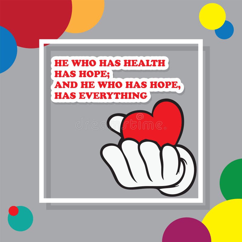 Wise Thought Dedicated To Health Stock Vector - Illustration of ...