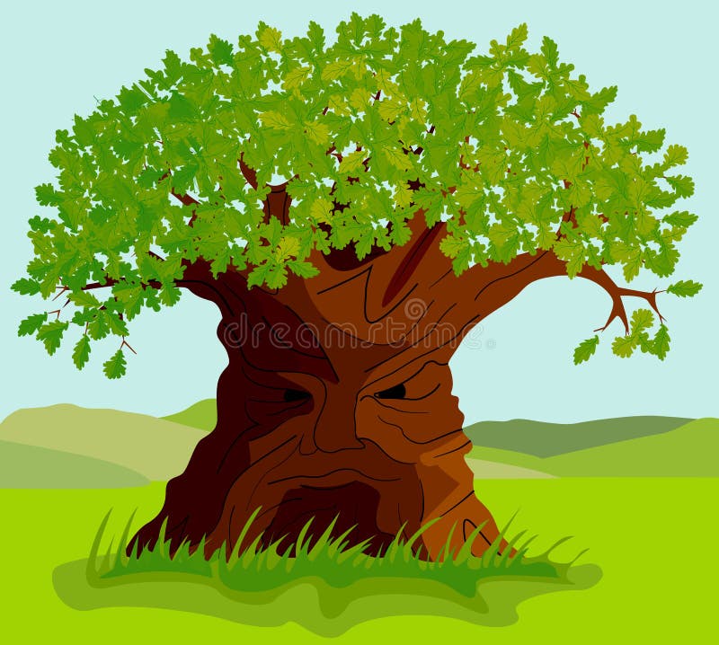 Wise tree stock vector. Illustration of grass, branch - 27002017