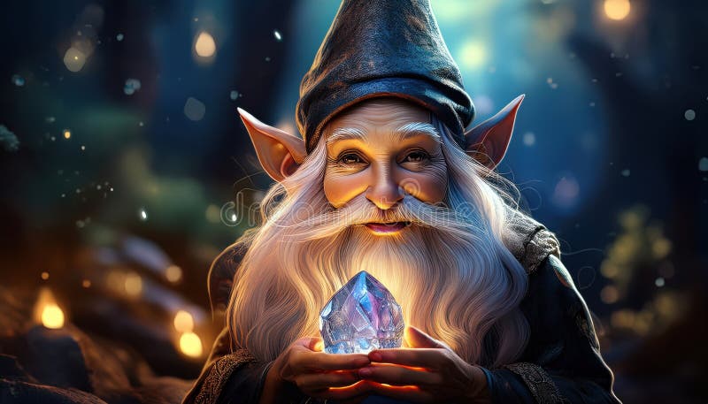 Enchanted Wizard Holding a Mystical Crystal Stock Photo - Image of ...