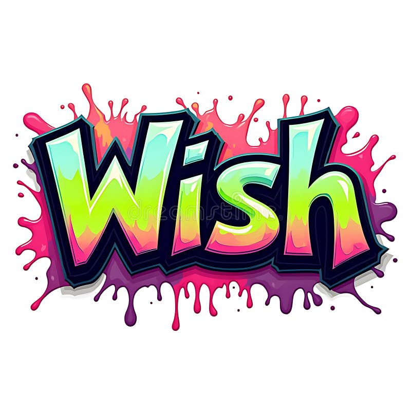 Wish 3D Editable Text Effect Isolated on a White Background Stock ...