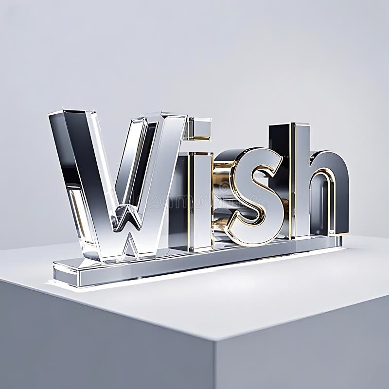 Wish 3D Text Effect Isolated on a Background Stock Illustration ...