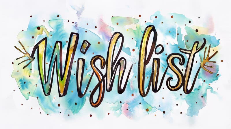 "Wish List - Calligraphy Lettering, Holiday Template Background Stock ...