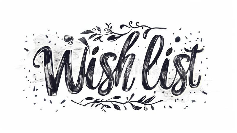 "Wish List - Calligraphy Lettering, Holiday Template Background Stock ...