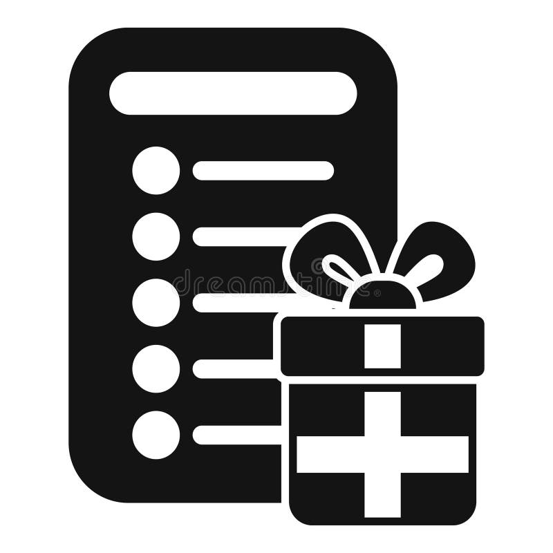 Wish List with Gift Box Icon, Checklist with Present Symbol Stock ...