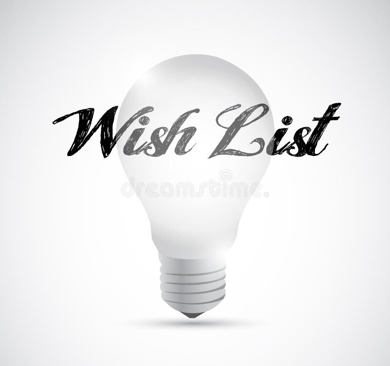 Wish List Light Bulb Sign Concept Illustration Stock Illustration ...