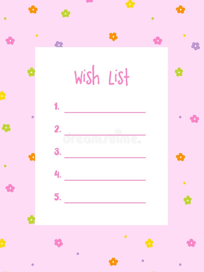 The Wish List, Template. Printable Stock Vector - Illustration of ...