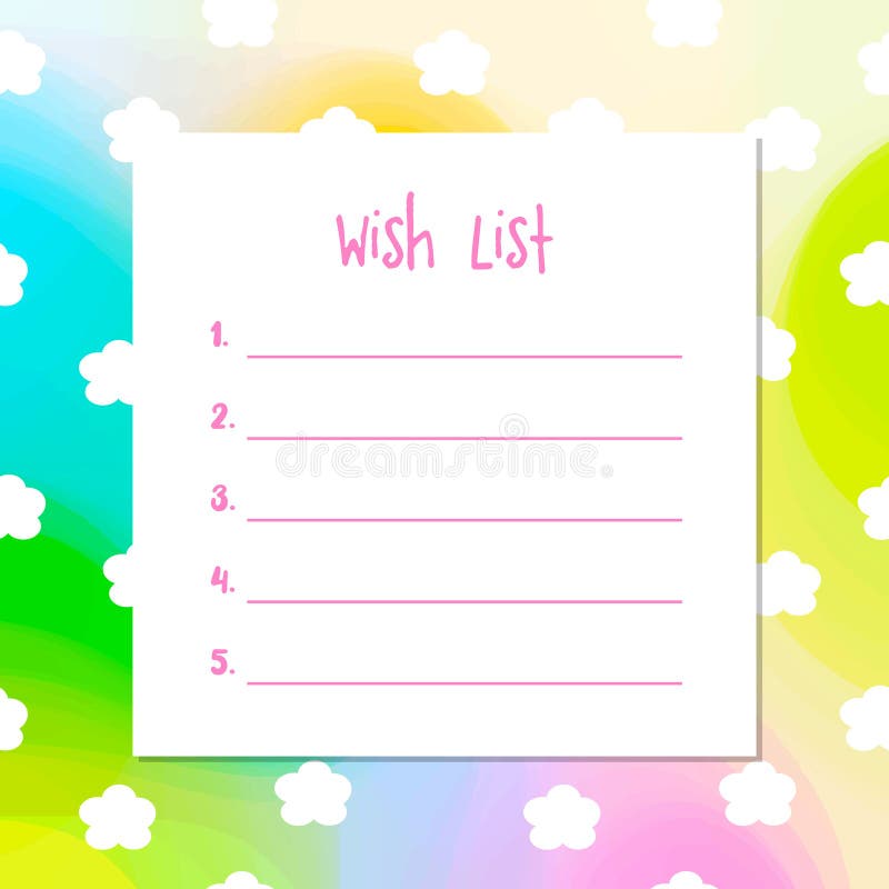 The Wish List, Template. Printable Stock Vector - Illustration of ...