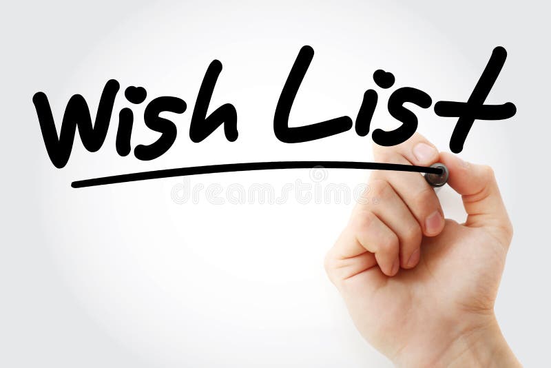 Wish List text with marker stock image. Image of decoration - 197760501