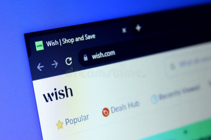 Wish shopping website editorial image. Image of platform - 298193320