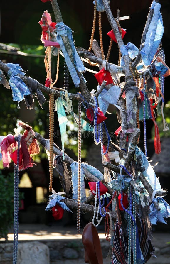 Wish Tree in the Ghost Town of Kayakoy Turkey Stock Image - Image of ...