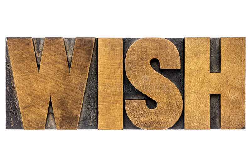 Wish Word Typography in Wood Type Stock Image - Image of wood, dream ...