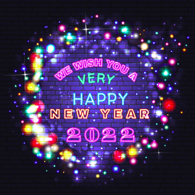 Wish You a Very Happy New Year 2022 Stock Vector - Illustration of ...