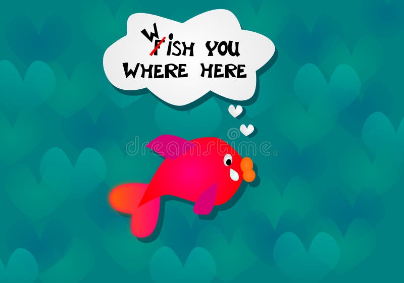 Paper Miss You Cards fish card wish you were here I miss you card etna ...