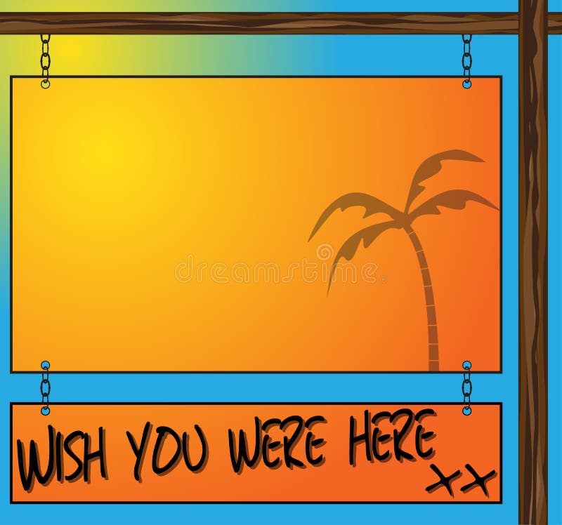 Wish You Were Here Greeting Card Stock Illustration Illustration Of