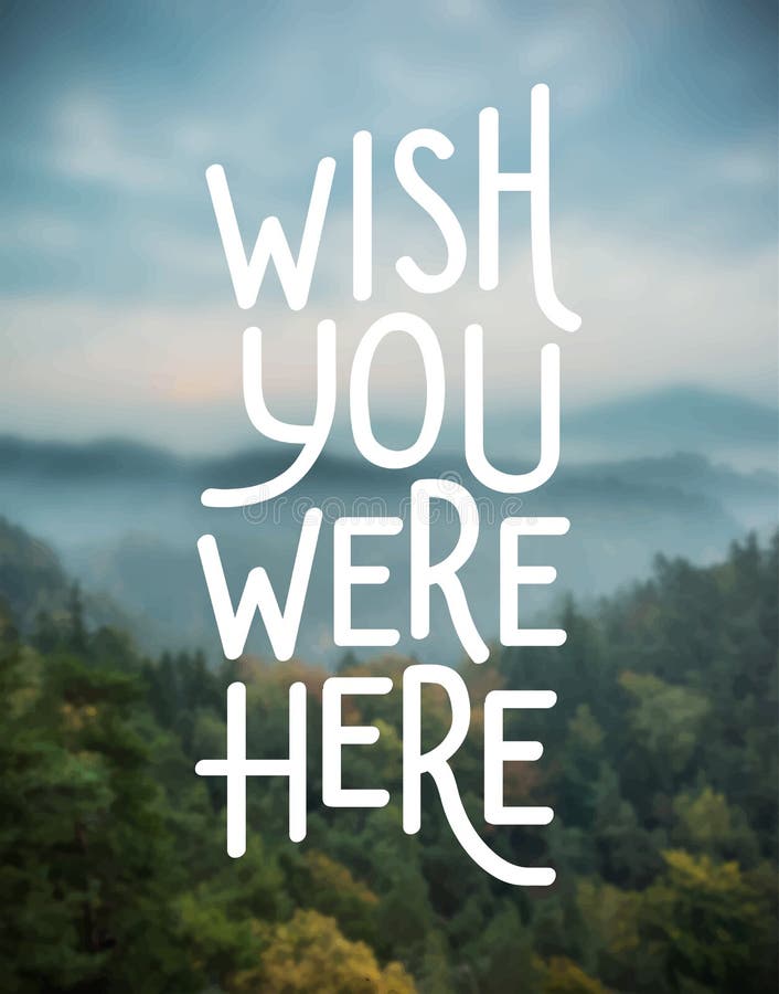 Wish You Were Here - Greeting Card Stock Illustration - Illustration of ...