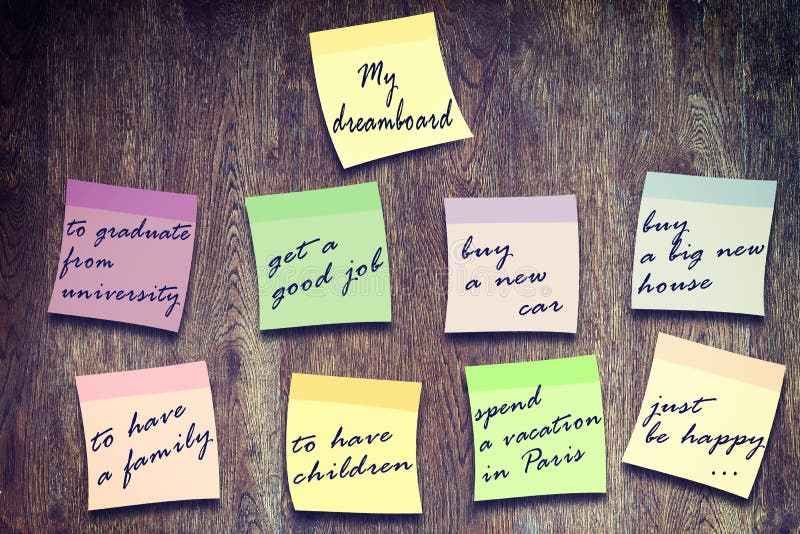 Wishes Written on Multicolored Stickers Stock Image - Image of stuck ...