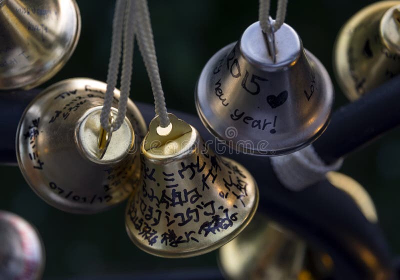 A Copper Wishing Bell at a Shrine in Japan Stock Image - Image of ...