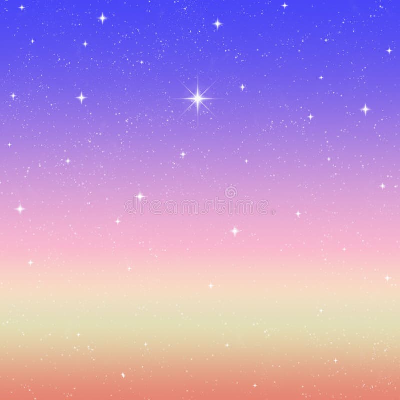 Wishing Star Starry Night Sky Stock Illustration - Illustration of ...