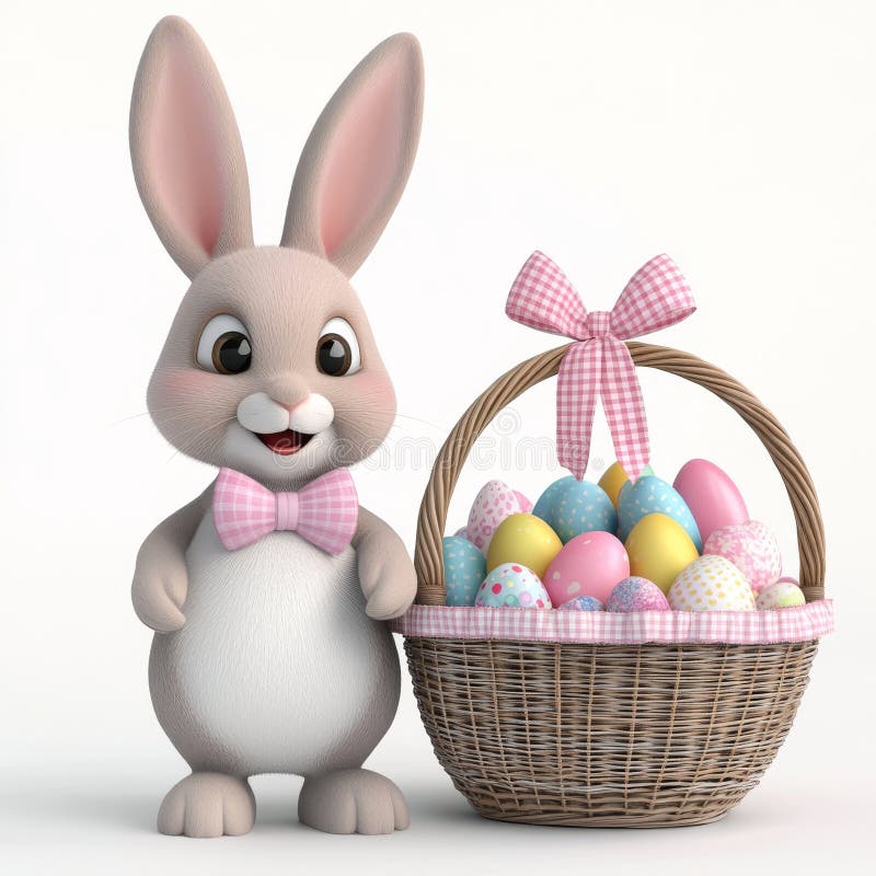 Wishing You a Joyful Easter with a Fantastic 3D Easter Bunny, a Rabbit ...