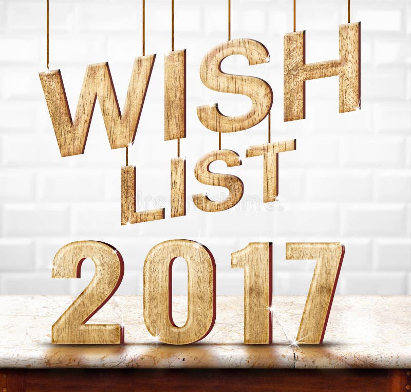 Wishlist 2017 Wood Texture on Marble Table with White Ceramic Ti Stock ...