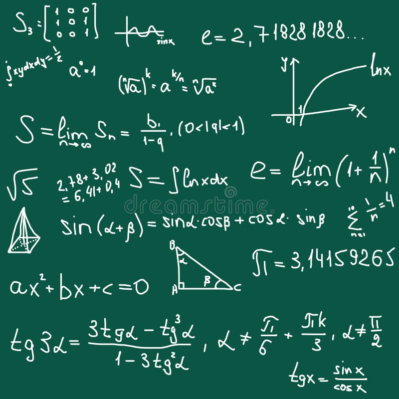 Raad Met Wiskundige Formules Stock Illustratie - Illustration of ...