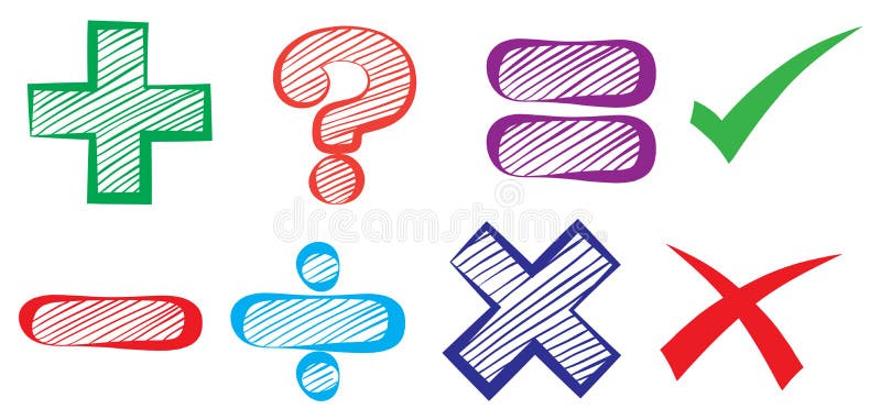 Wiskundige Symbolen Van Een Pictogram. Vector Illustratie ...