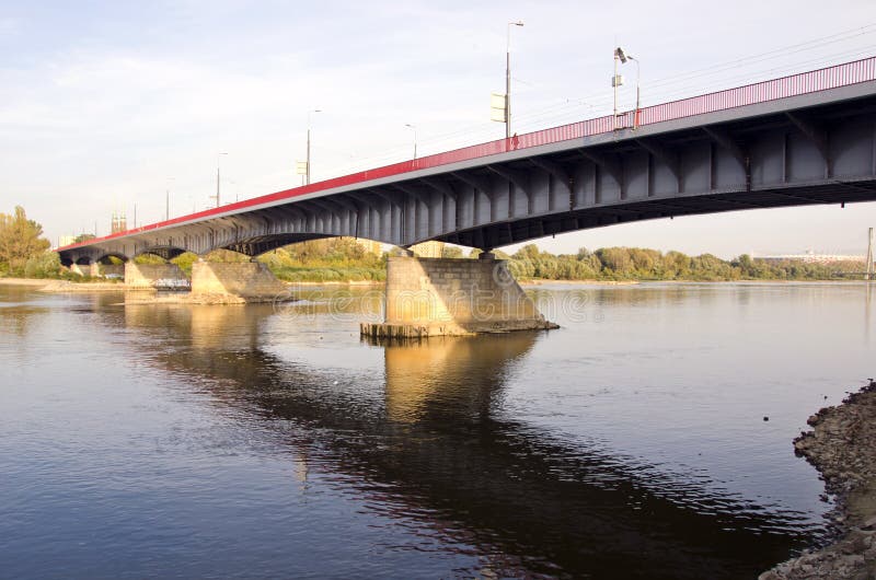 Wisla bridge in Warsaw stock image. Image of blue, history - 23749439
