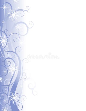 Wispy Blue Snowflake Christmas Border Stock Illustration - Illustration ...