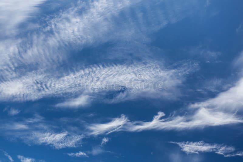 Wispy Cirrus Clouds Blue Sky Stock Photo - Image of environment, blue ...