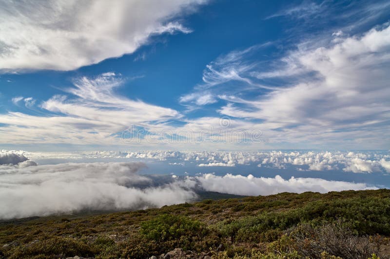 Wispy Clouds Painted after Sunset Stock Photo - Image of layer, rocky ...