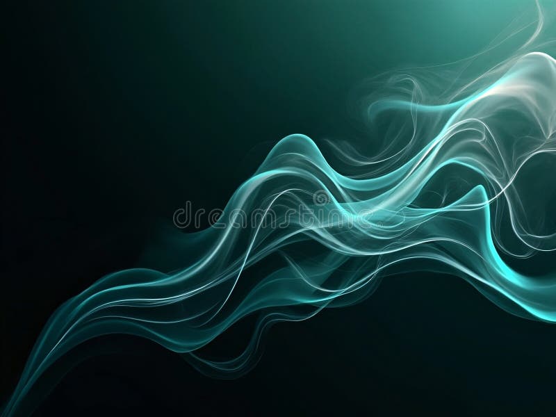 A Wispy Colorful Smoke Shape on a Teal Background Stock Illustration ...