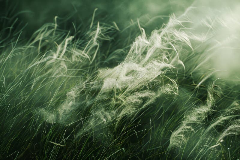 Wispy Grass Strands Swaying in the Wind in a Natural Setting, Fine ...