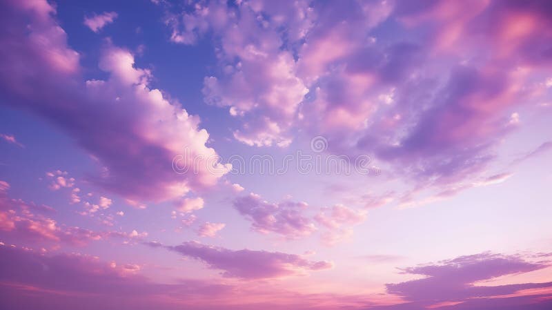Wispy Purple Sky with Clouds Stock Illustration - Illustration of ...