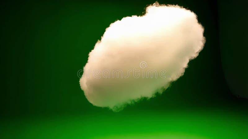 Small White Cloud Growing on Green Screen Background Stock Footage ...
