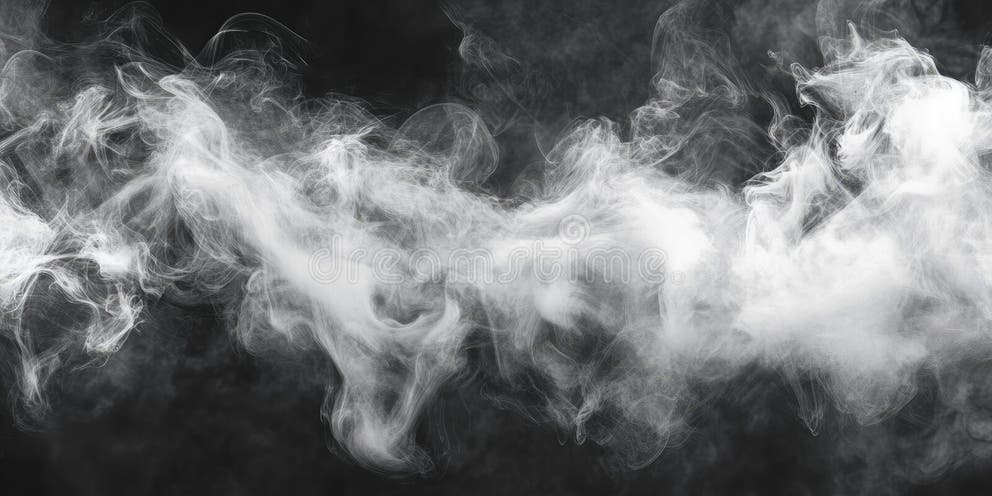 Wispy White Smoke Against Black Background: Abstract Patterns of White ...