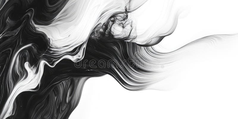 Wispy White Smoke Against Black Background: Abstract Patterns of White ...