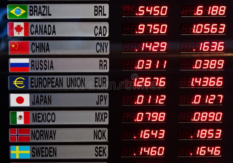Wisselkoersen stock foto. Image of markt, geld, bestemming - 1302674