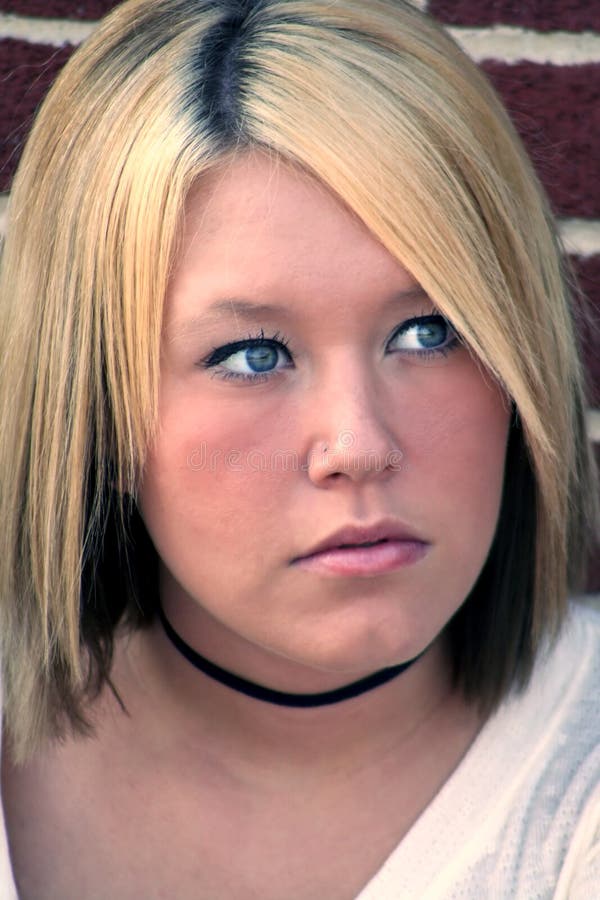 Wistful Blond Portrait stock photo. Image of dubious, alone - 3551490