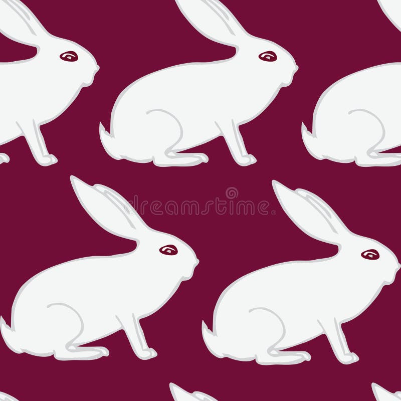 Wit Konijn Op Kleurenachtergrond Vector Vector Illustratie ...